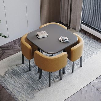 Generic Essgruppe in Tresenh&ouml;he, K&uuml;chen-Esstisch- und Stuhlset, 5-teilige Fr&uuml;hst&uuml;cksbar-M&ouml;bel mit 1 Tisch und 4 St&uuml;hlen