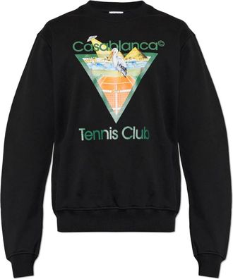 Casablanca Homme, Sweatshirts et sweats &agrave; capuche, Noir, Taille: XL SweaT-shirt Tennis Club Triangle
