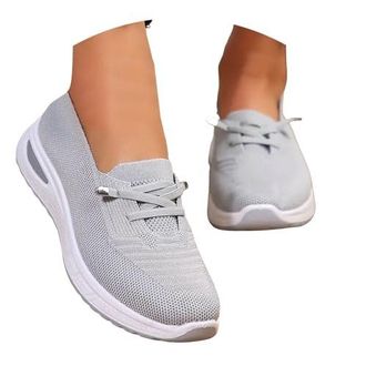Generic Chaussures orthop&eacute;diques pour femme, baskets l&eacute;g&egrave;res &agrave; enfiler en tricot confortables et tendance, chaussures de marche plates respirantes, &agrave; enfiler 