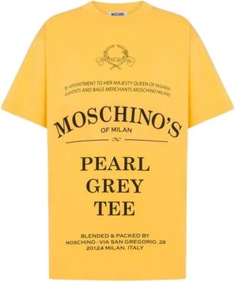Moschino unisex, Tops, Jaune, Taille: M T-shirt Imprim&eacute; en Jersey de Coton