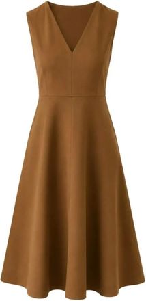 Max Mara Femme, Robes, Brun, Taille: 32 FR Robe mi-longue col V Mstcurva