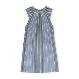 Motivi A-linienf&ouml;rmiges Plissee-Strickkleid - - Dresses - Damen - Blau - S