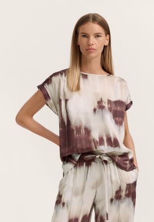 Bugatti Damen Bluse kurzarm mit grafischem Print aus Viskose