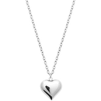 Brillaxis Collier sautoir coeur acier