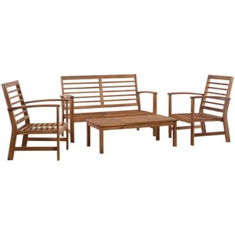 vidaXL Garten-Lounge-Set 4-tlg. Massivholz Akazie Vidaxl
