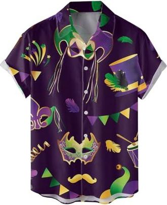 Generic Chemises d&eacute;contract&eacute;es pour hommes T-shirt d&eacute;contract&eacute; &agrave; manches courtes avec col rond et imprim&eacute;, t-shirt &agrave; la mode pour le carnaval et chemise homme