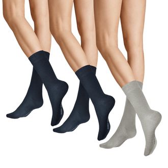 Hudson Unisex Socken Easy&sup3; 3-Pack druckfreier Bund set marine 43-46