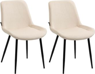 Clp Lot de 2 chaises de salle à manger Victoria recouvertes de velours Crème