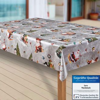 Laro Wachstuch-Tischdecke Weihnachtsmann Weihnachten Weihnachts-Motive PVC Wachstischdecke Eckig Meterware Wasserabweisend Abwischbar 1091, Muster:Weihnach