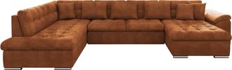 Mirjan24 Eckcouch Ecksofa Niko, Design Sofa Couch mit Schlaffunktion U-Sofa Gro&szlig;e Farbauswahl Wohnlandschaft (Ecksofa Rechts, Flow 09)