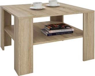 IDIMEX Table basse sejour, en m&eacute;lamin&eacute; d&eacute;cor ch&ecirc;ne sonoma