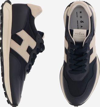 Hogan Mens Sneakers H601 Grey Leather And Mesh Fabric Trainers