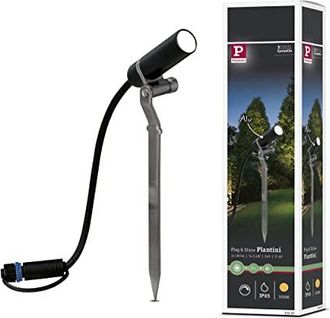 Paulmann 93997 Outdoor Plug&Shine Spotlight extérieur Plantini, 3000K, 2,5W, 24V, 40°, Anthracite, Alu