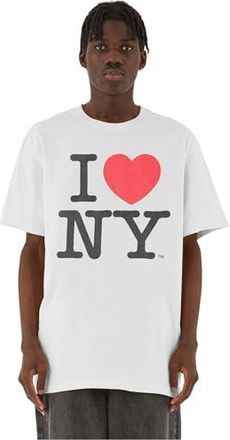 Merchcode Mc933-i Love NY Oversize Tee T-Shirt, Blanc, L Hommes
