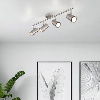 Globo Lighting Globo Lighting - Plafonnier 4 flammes lampe de salon spot argent plafonnier mobile, 4x douille GU10, LxlxH 60x8x14,5 cm