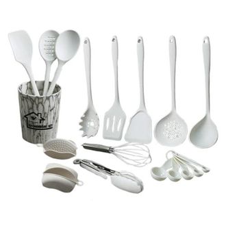 Generic Ensemble dustensiles de cuisine en silicone - Passe au lave-vaisselle | 18 gadgets de cuisine résistants à la chaleur avec spatules, cuillères, pinces