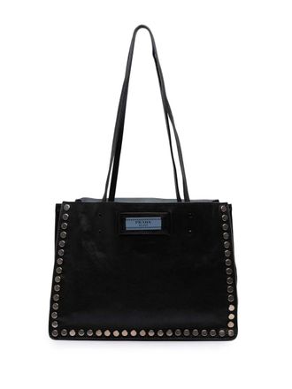 Prada sac à main Glace Calf Studded Etiquette (2010-2025) - Noir