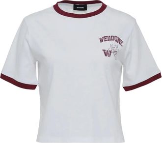 We11done Varsity Bear Ringer T-Shirt - Weiß