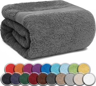 NatureMark SAUNATUCH/Badetuch - Premium Qualität 80x200cm - Sauna-Handtuch 100% Baumwolle - Farbe: Gris Anthracite