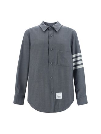 Thom Browne Mens Shirt Medium Grey Wool (ovis Aries)