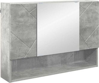 vidaXL Badezimmer-Spiegelschrank mit T&uuml;r Betongrau 80 x 17 x 55 cm vidaXL