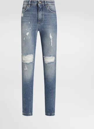 Dolce & Gabbana Jeans Audrey Aus Stretchdenim Mit Rissen - Frau Denim Mehrfarbig Baumwolle 42