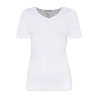 Hanro Femme, Tops, Blanc, Taille: 42 FR Cotton Seamless Short Sleeve Top