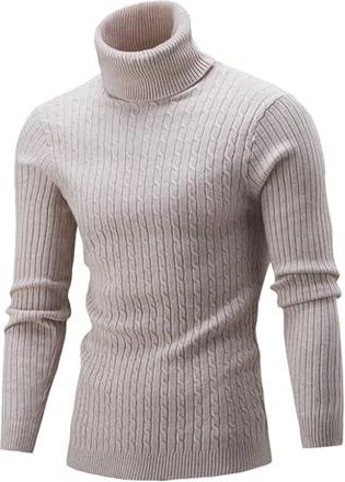 Generic Pull Homme &agrave; Col Roul&eacute; en Tricot Vintage - Coupe Ajust&eacute;e et Confortable, Couche de Base Id&eacute;ale pour lAutomne et lHiver