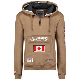 Canadian Peak Galapagos_Men - Mens Zip Pocket Hoodie - Sweatshirt Sweater Logo Long Sleeve Warm - Mens Spring Summer Fall Winter Season (Taupe XXL)