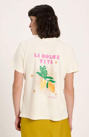 Lanius Lanius Damen vegan T-Shirt Dolce Vita Ungef&auml;rbt Beige