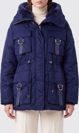 Pinko Kurzer Satin-Nylon-Parka mit Shearling-Kapuze und Kordelzug