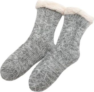 Hemobllo Chaussettes Chaudes Pour Femmes Chaussettes De Lit Thermiques Antid&eacute;rapantes Int&eacute;rieur Douces Et Confortables