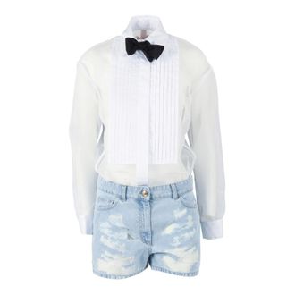 Elisabetta Franchi Femme, Combinaisons et Ensembles, Blanc, Taille: 38 FR Tuta Jeans