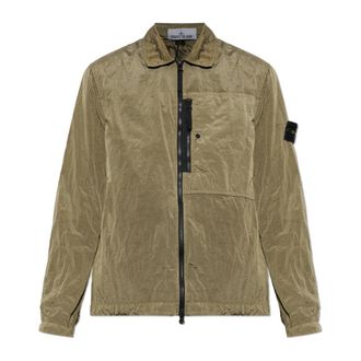 Stone Island Jacke mit Logo-Patch - - Jackets - Herren - Gr&uuml;n - M