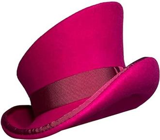 Generic Chapeau avec oreille asym&eacute;trique chapeau haut de forme chapeau laine femme homme unisexe chapeau vapeur punk chapeau haut-de-forme ruban mode chapeau 