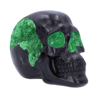 Nemesis Now Horror-Totenkopf-Ornament, Polyresin, schwarz-gr&uuml;ne Geode, 17 cm