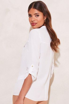 Lipsy Langarmbluse Lipsy Bluse mit Utility-Tasche, Regular (1-tlg)