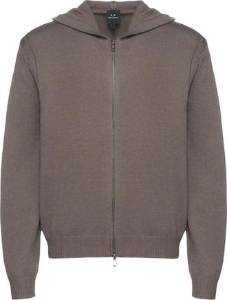 A|X Armani Exchange Homme, Pulls, Gris, Taille: XL Sweat à capuche zippé