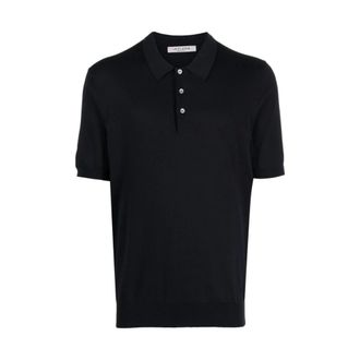 La Fileria Homme, Tops, Bleu, Taille: 2XL Pull Polo Tricoté Bleu Nuit