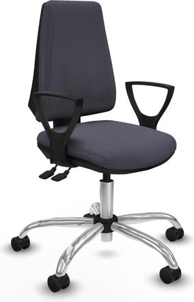 Piqueras y Crespo Elche B&uuml;rostuhl mit fester R&uuml;ckenlehne, mit festen Armlehnen, ausgestattet mit Asincro und Schneidschaum, Rollen 65 mm, Nylon, Dunkelgrau