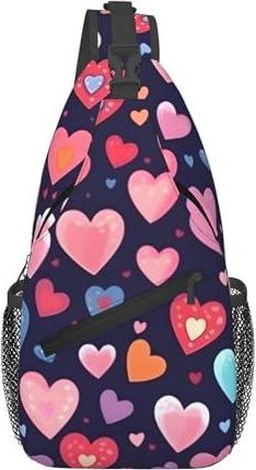 Generic Sacoche Bandouliere Coeur Roses rouge romantique Multifonction Sac Bandouli&egrave;re Durable Crossbody Bag pour Homme Camping Femme