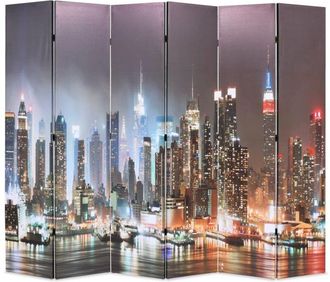 vidaXL Raumteiler klappbar 228 x 170 cm New York bei Nacht Vidaxl