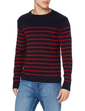 Armor Lux Homme Marin Goulenez Homme Pull, Multicolore (Navire/Piment I78), S EU