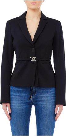 Liu Jo Femme, Vestes, Noir, Taille: 40 FR Veste avec ceinture griff&eacute;e