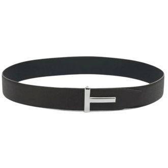 Tom Ford Homme, Accessoires, Brun, Taille: 105 CM Ceinture T Icon en cuir grain&eacute;