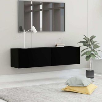 vidaXL Meuble tv Noir 120x30x30 cm Bois ding&eacute;nierie Vidaxl
