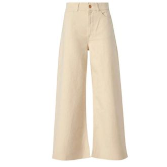 3x1 Jeans mit hoher Taille und weitem Bein Hellen - - Trousers - Damen - Beige - W27