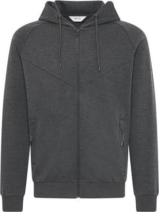Solid SDGelbert Homme Veste en Sweat Veste à Capuche Hoodie avec Capuche Poches en Biais Mélange de Coton Regular Fit, Taille:M, Couleur:Dark Grey Melange (