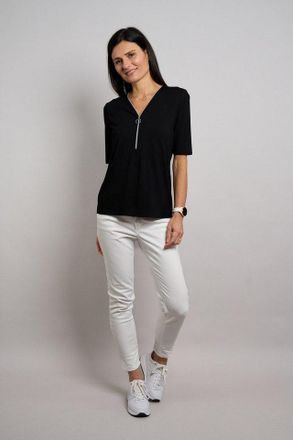 Seidel Moden V-Shirt mit Rei&szlig;verschluss am Kragen - MADE IN GERMANY