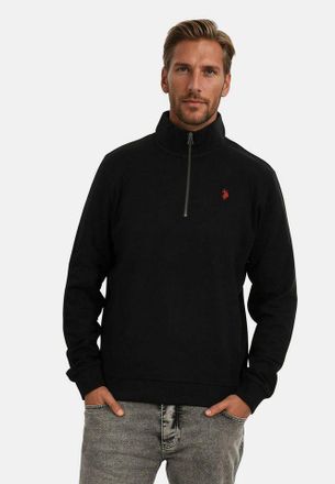 U.S.Polo Association Stehkragenpullover USNiico - Herren Half-Zip Pullover mit Logo-Stickerei Weiche Baumwollmischung, sportlich-elegantes Design und hoher Komfort